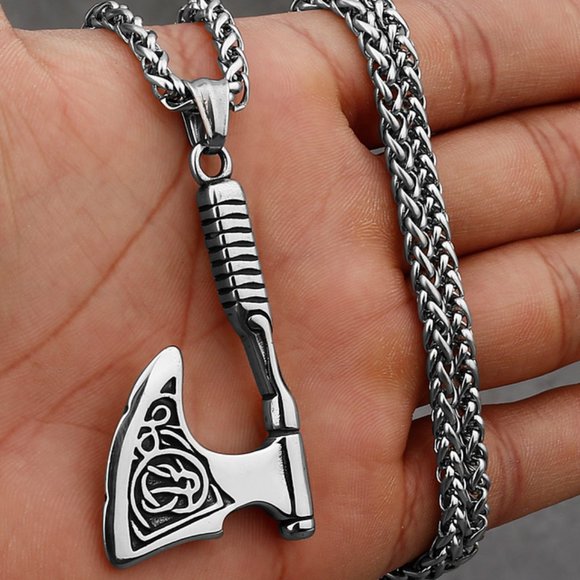 Accessories | Viking Axe Phoenix Rune Amulet Double Sided Rune Pendant ...
